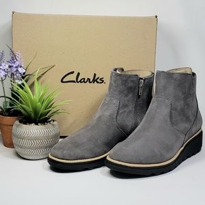 Clarks | Shoes | Clarks Womens Sharon Swing Suede Anklehigh Boot | Poshmark